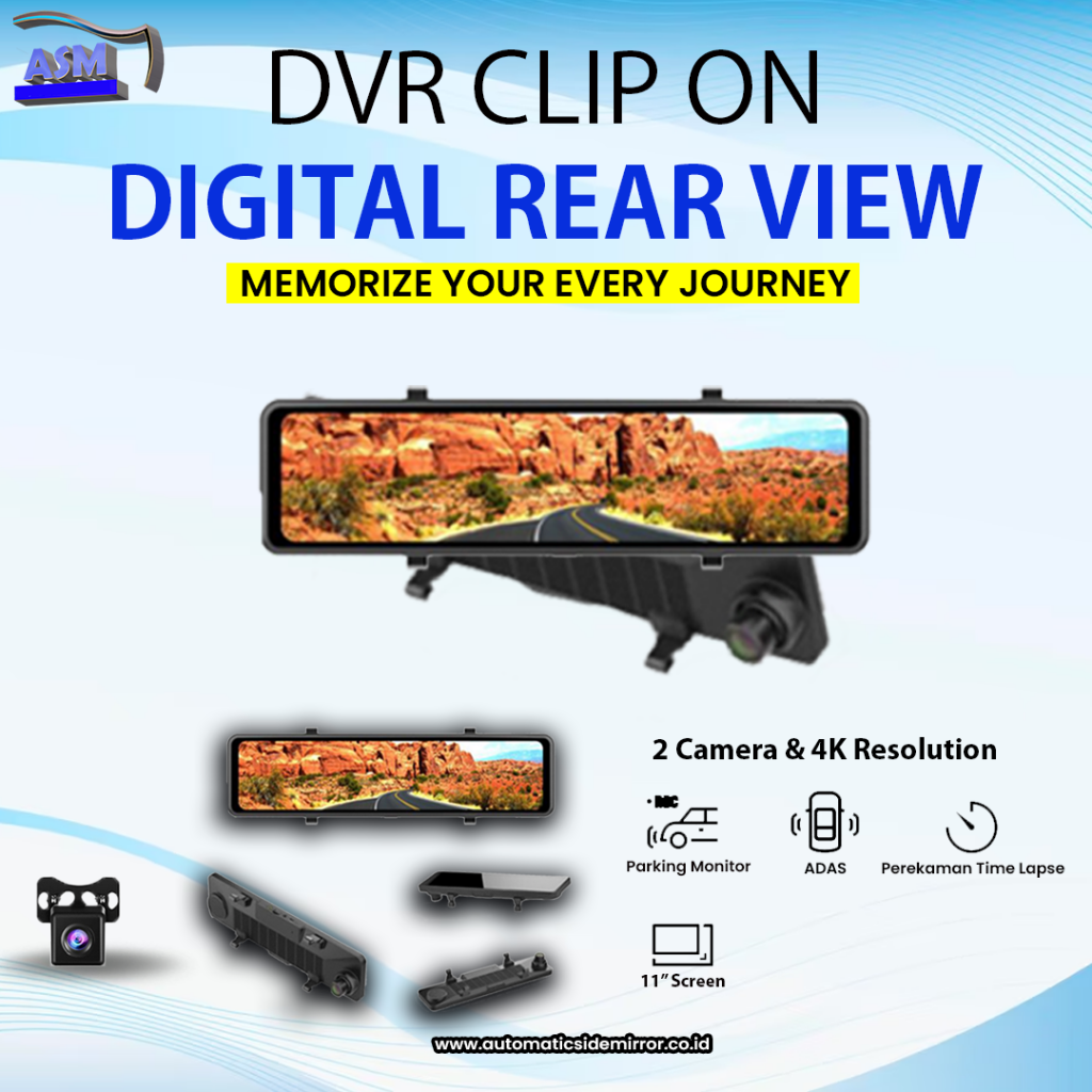 CAR DVR 2 CAMERA CLIP ON | Automatic Side Mirror